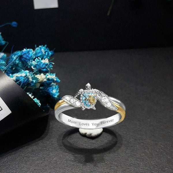 Mom loves you forever turtle ring store
